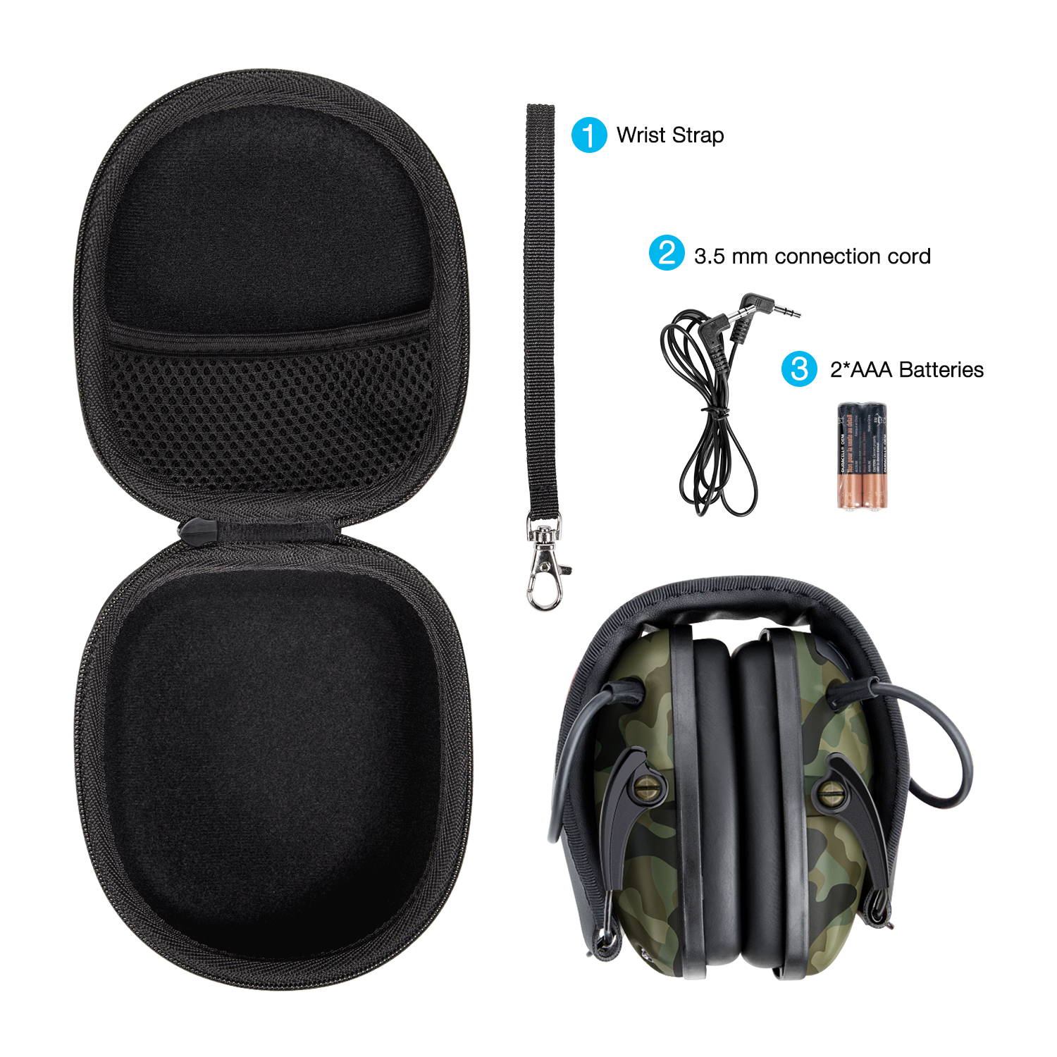 awesafe Electronic Shooting Earmuff [ Comes with Hard Travel Storage ...